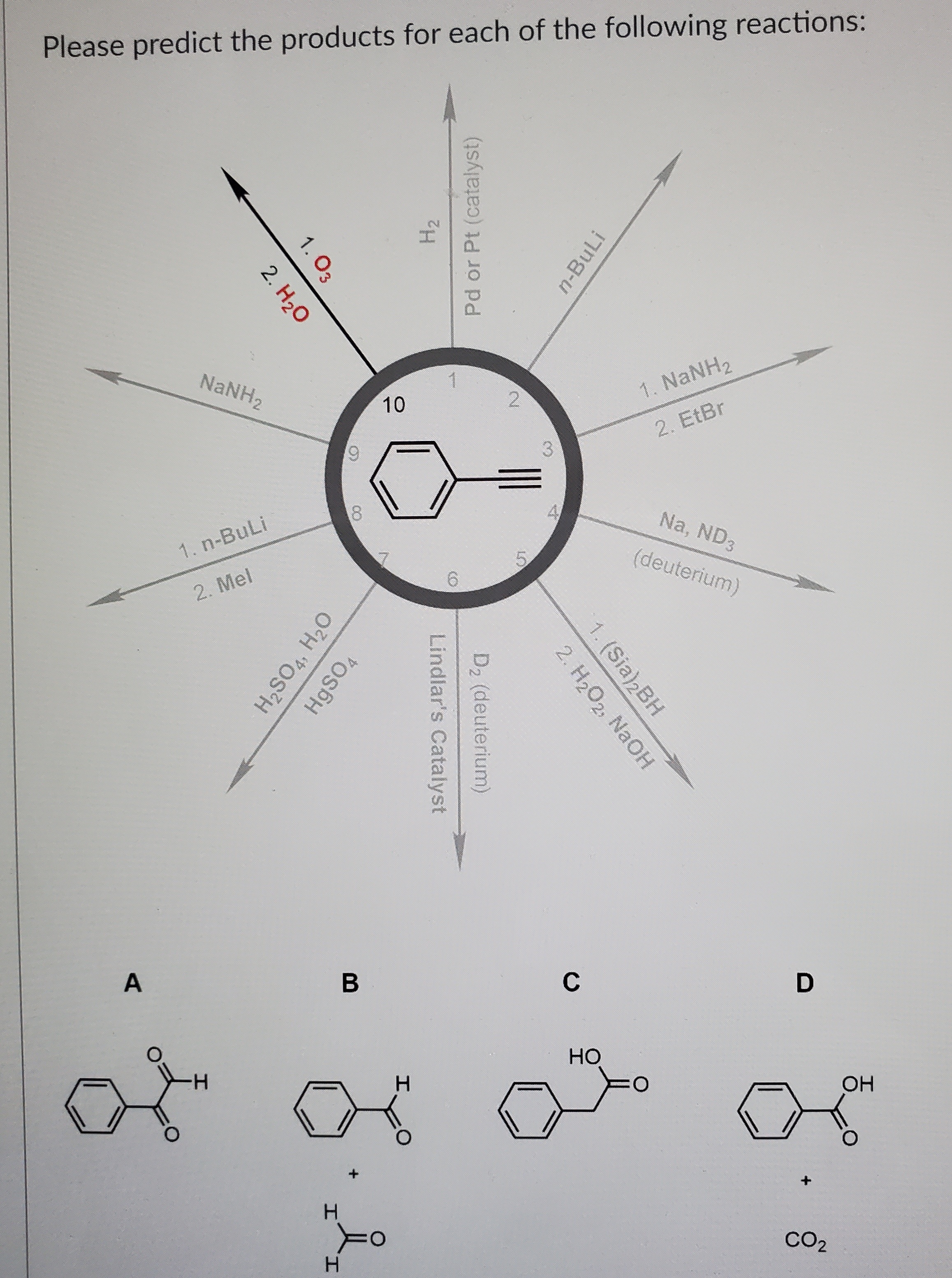 Solved Please predict the products for each of the following | Chegg.com