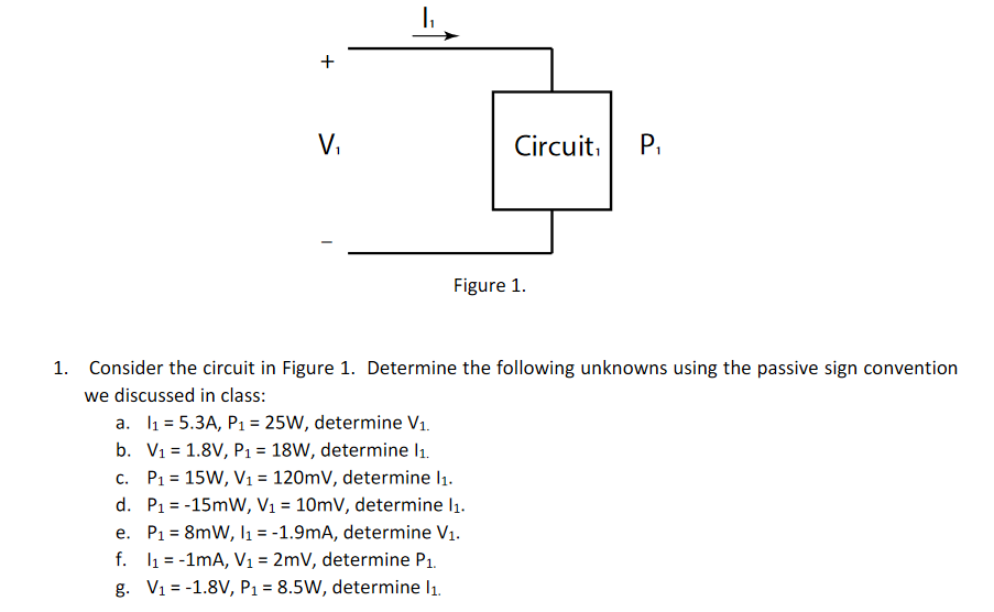 Solved 1. Consider the circuit in Figure 1. Determine the | Chegg.com