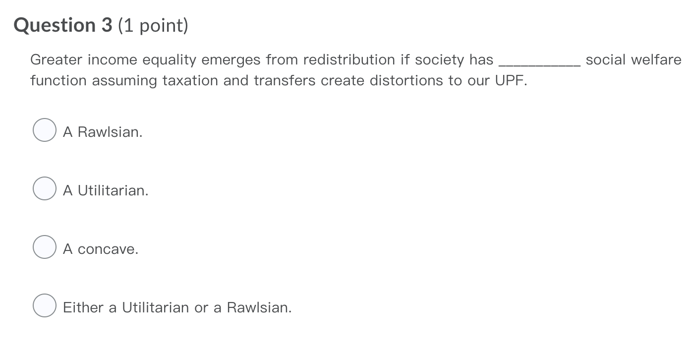 Solved Question 1 (1 point) A form of Samuelson's allocation | Chegg.com