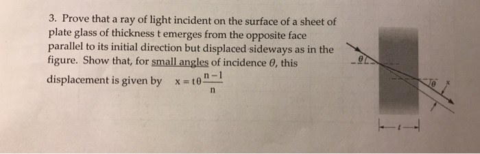 Solved 3. Prove that a ray of light incident on the surface | Chegg.com