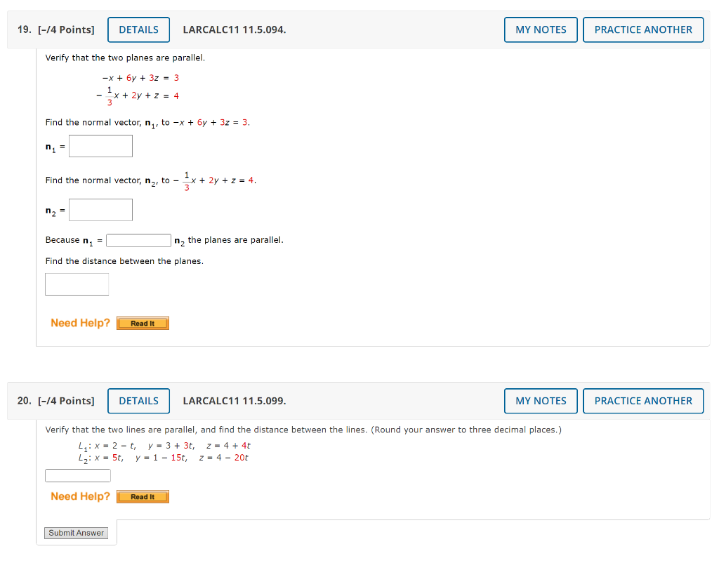 Solved Verify that the two planes are parallel. | Chegg.com