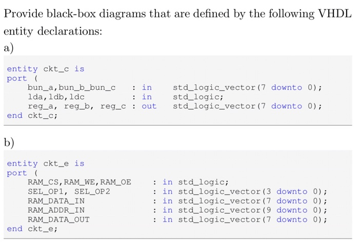 Solved Provide black-box diagrams that are defined by the | Chegg.com