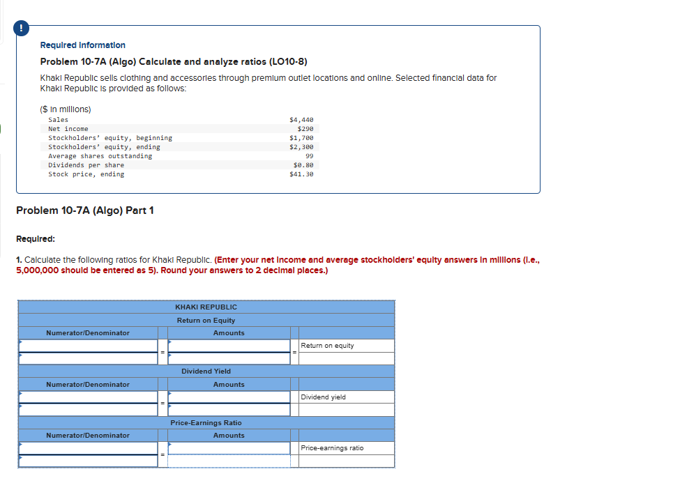 Solved Required Information Exercise 10-4 (Algo) ﻿Record the | Chegg.com