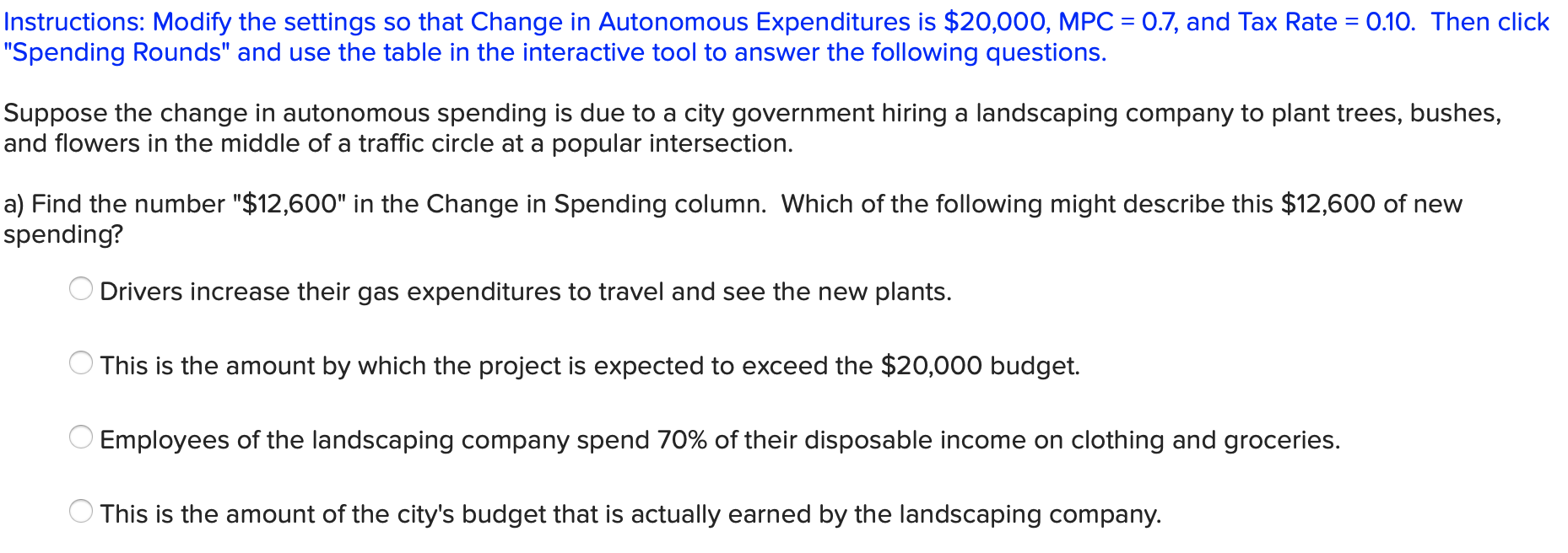 Suppose the change in autonomous spending is due to a | Chegg.com