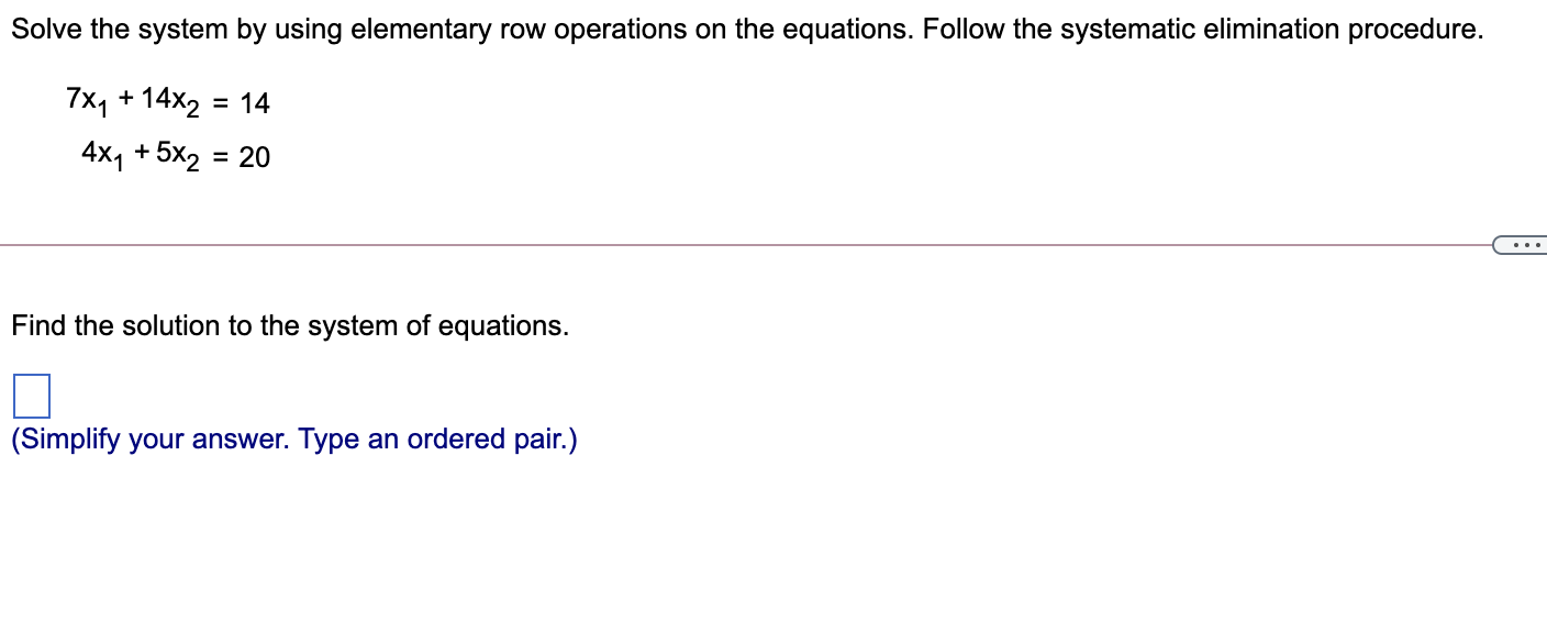 Solved Solve the system by using elementary row operations | Chegg.com