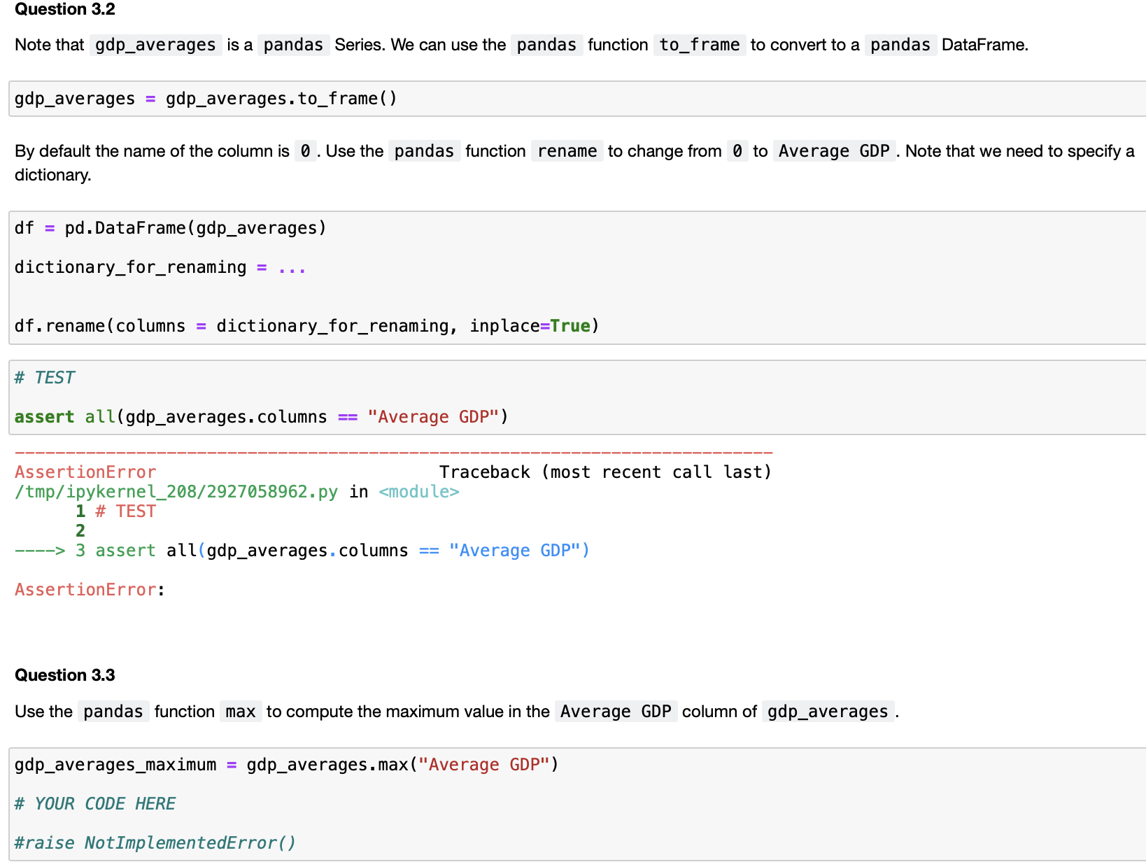 Solved Note that gdp_averages is a pandas Series. We can use | Chegg.com