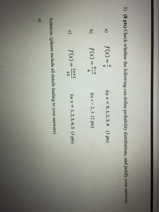 Solved Check whether the following can define probability | Chegg.com