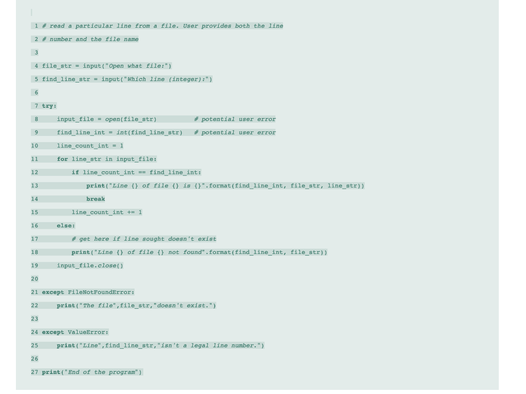Solved PYTHON. In the exception example of Section 6.6.4 | Chegg.com