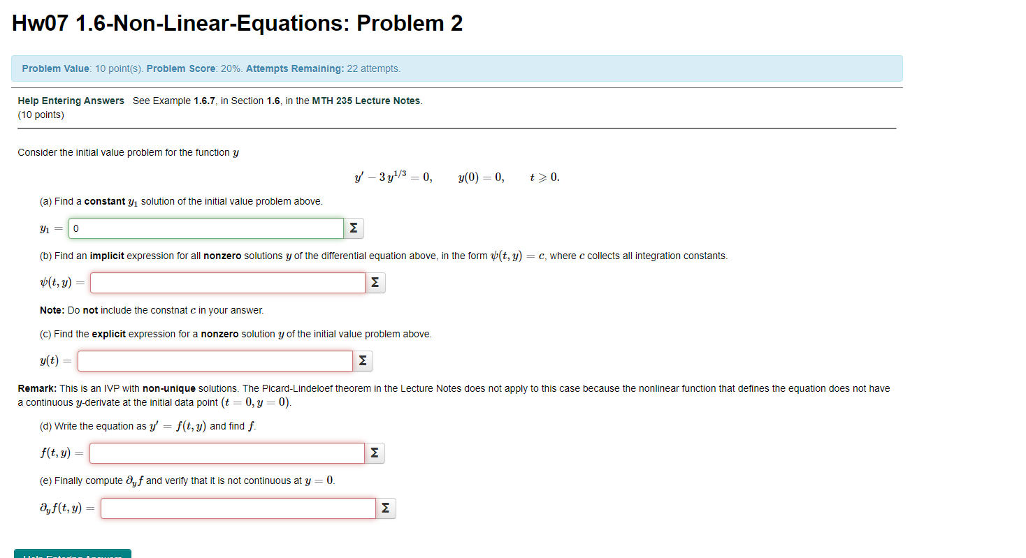 Solved Hw07 1.6-Non-Linear-Equations: Problem 2 Problem | Chegg.com