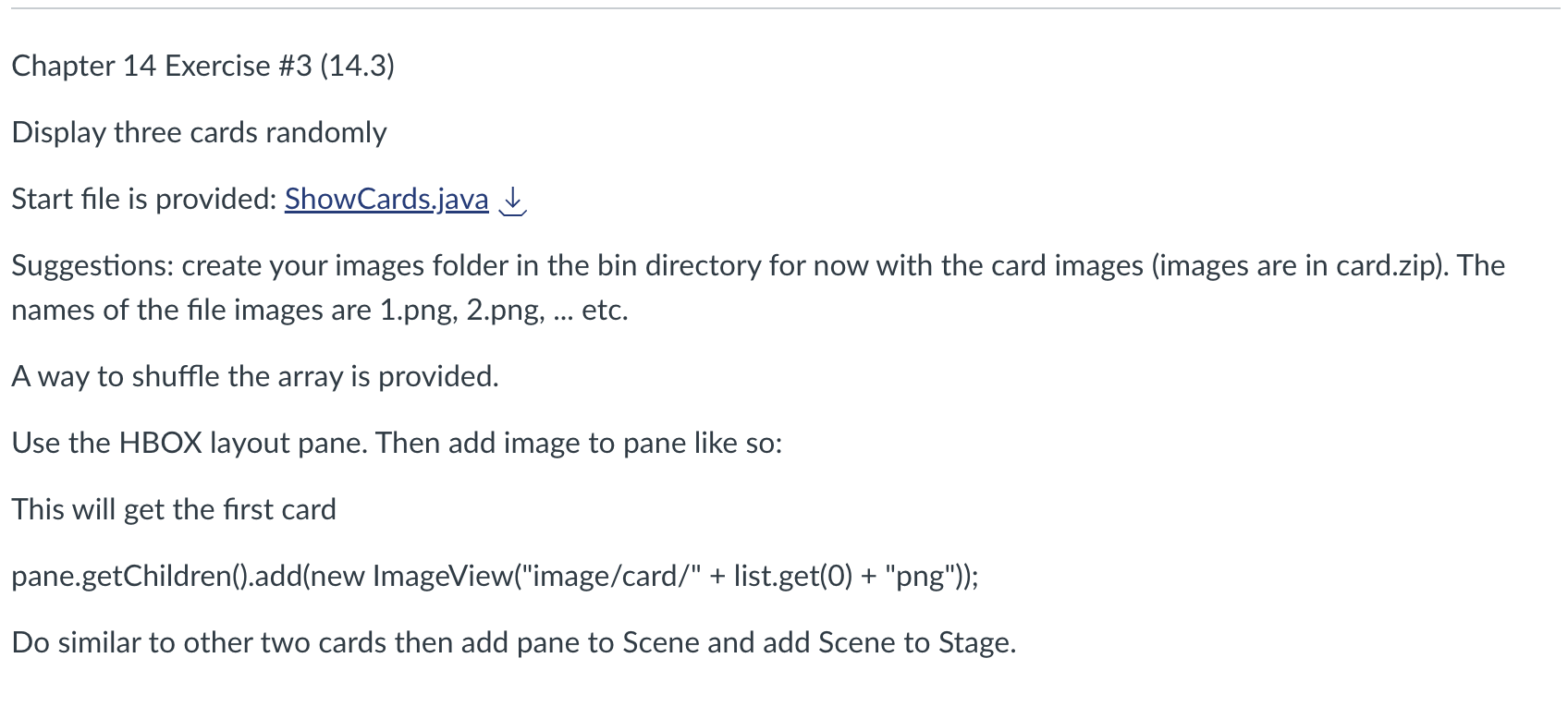 Solved Chapter 14 ﻿Exercise #3 (14.3)Display three cards | Chegg.com