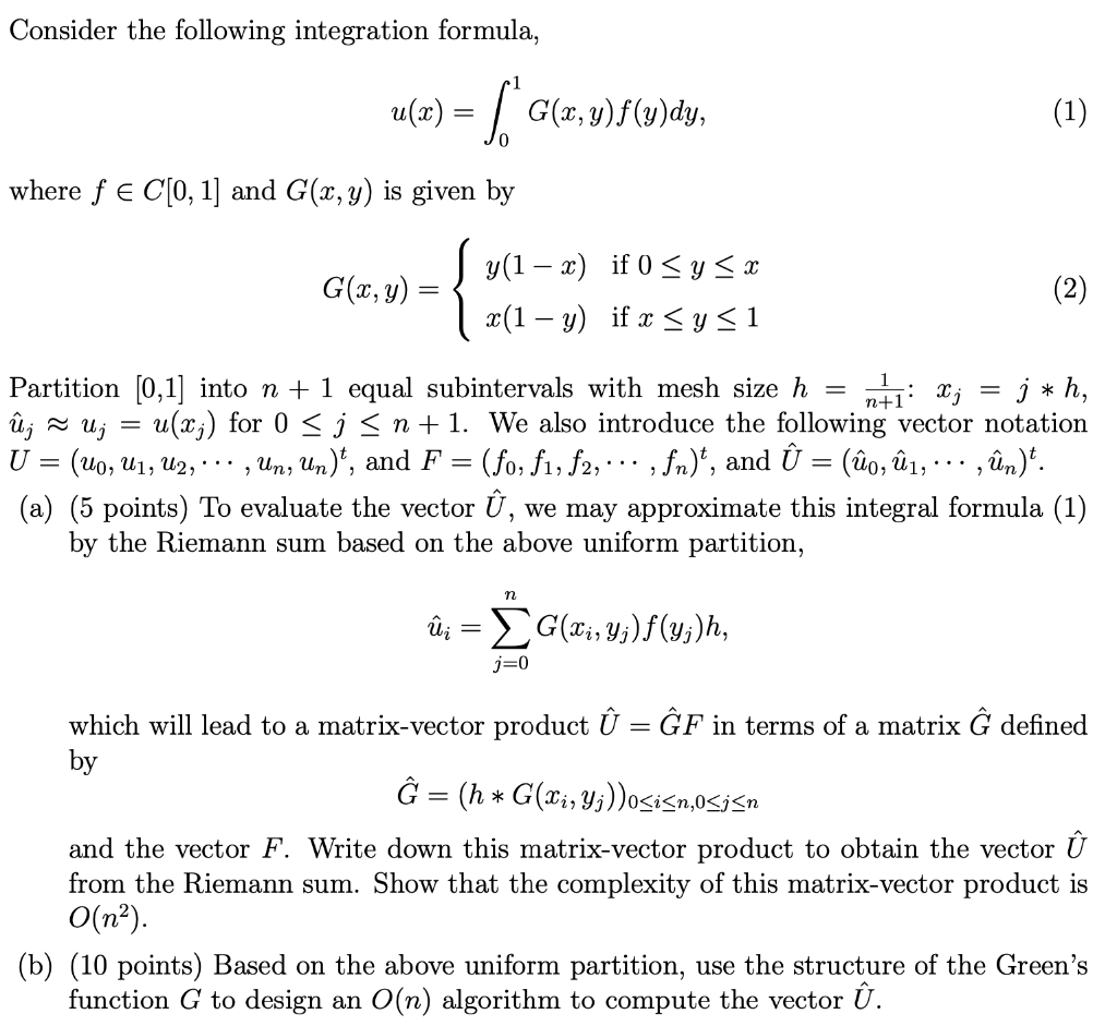 Solved Consider The Following Integration Formula U X