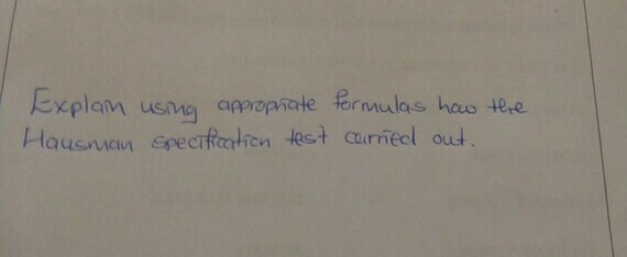 Solved (c) The Hausman specification test is used to choose | Chegg.com