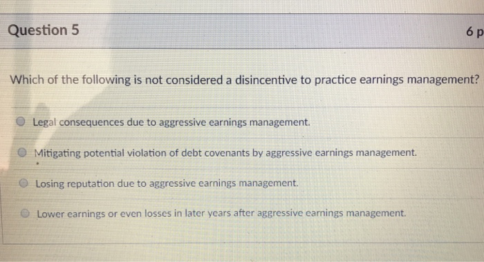 Solved Question 5 6 p Which of the following is not | Chegg.com