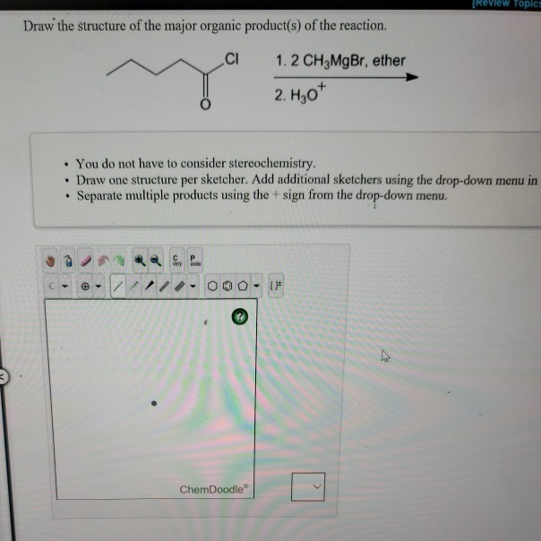 Solved Review Topics Draw the structure of the major organic | Chegg.com