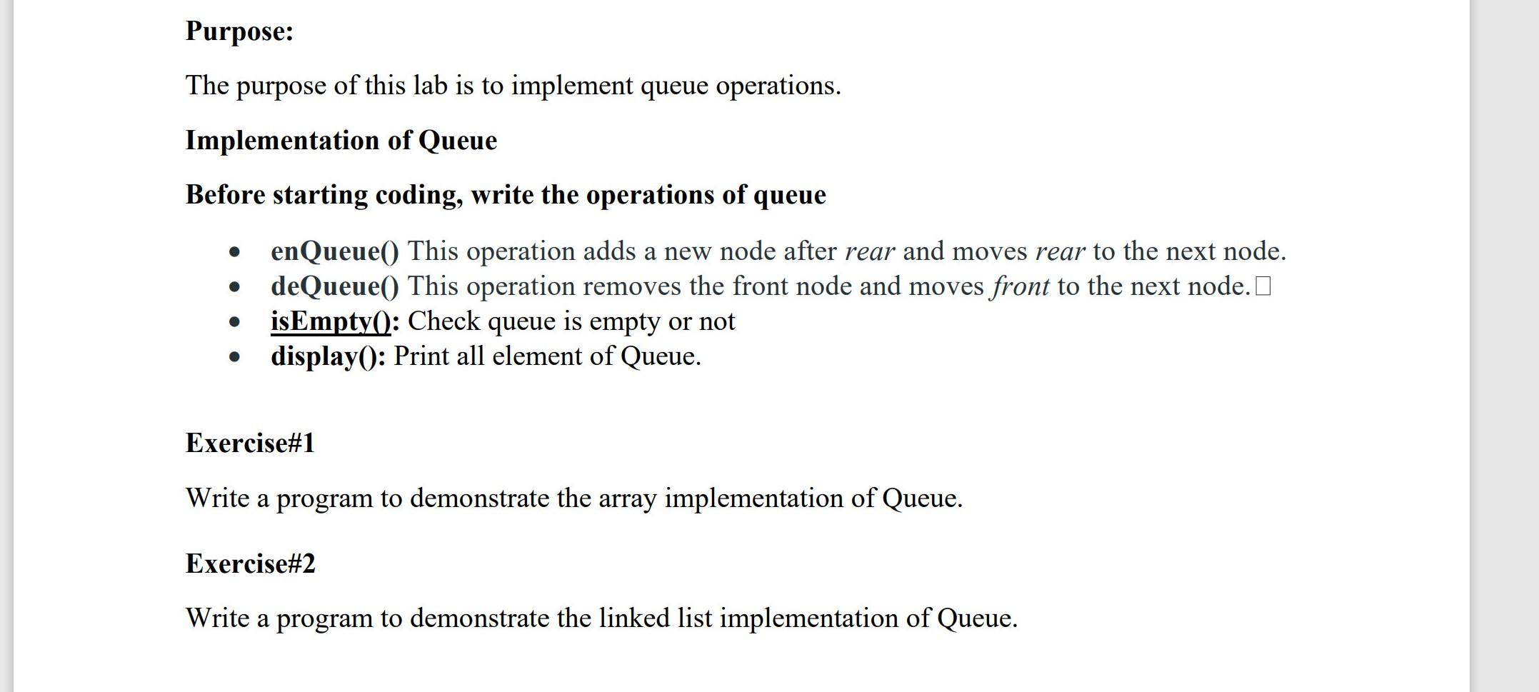 Solved Purpose: The purpose of this lab is to implement | Chegg.com