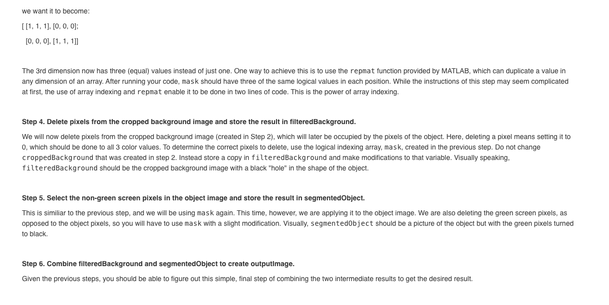 Solved Use a green screen image to place a source object | Chegg.com