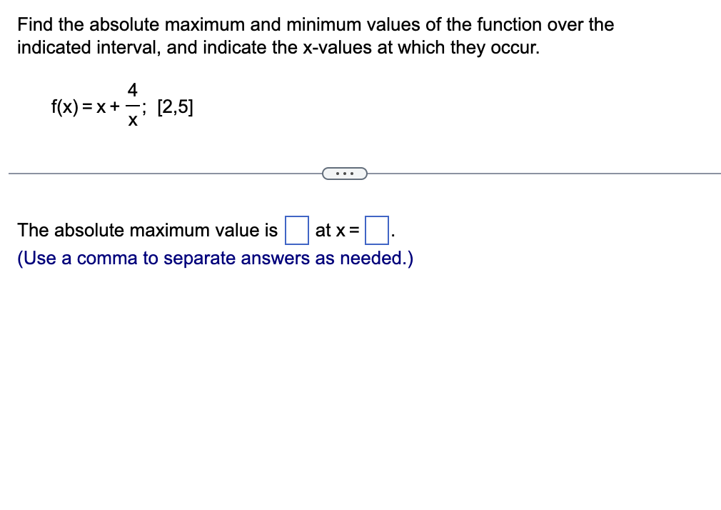 Solved Find the absolute maximum and minimum values of the | Chegg.com