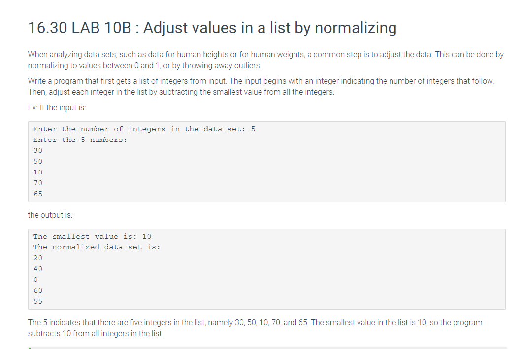 Solved 1630 Lab 10b Adjust Values In A List By Normali 4138