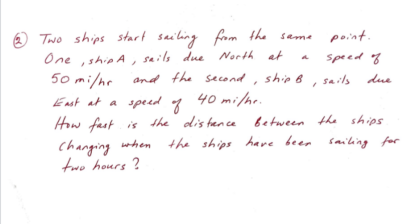 Solved (2) Two ships start sailing from the same point. One, | Chegg.com