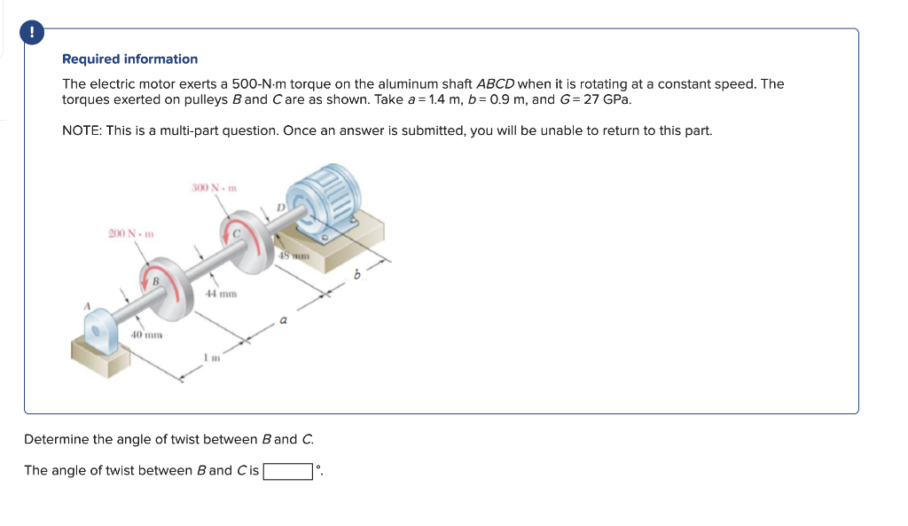 Solved Required information The electric motor exerts a | Chegg.com