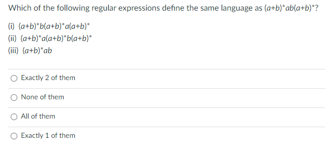 Solved Which of the following regular expressions define the | Chegg.com