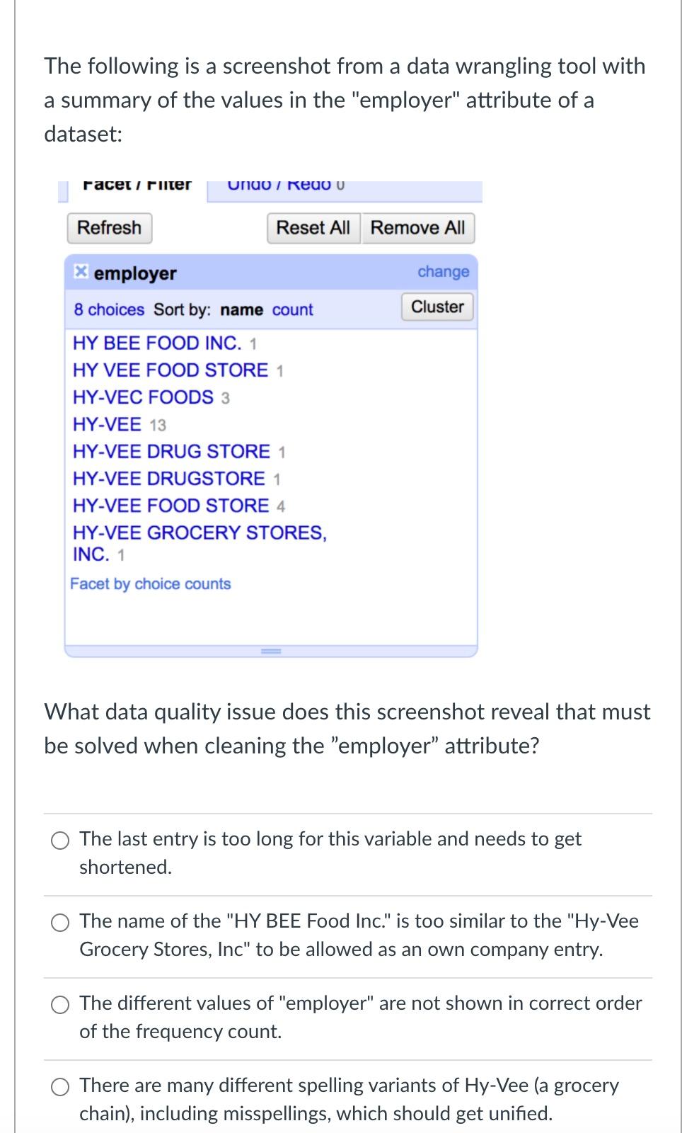 Solved The following is a screenshot from a data wrangling | Chegg.com