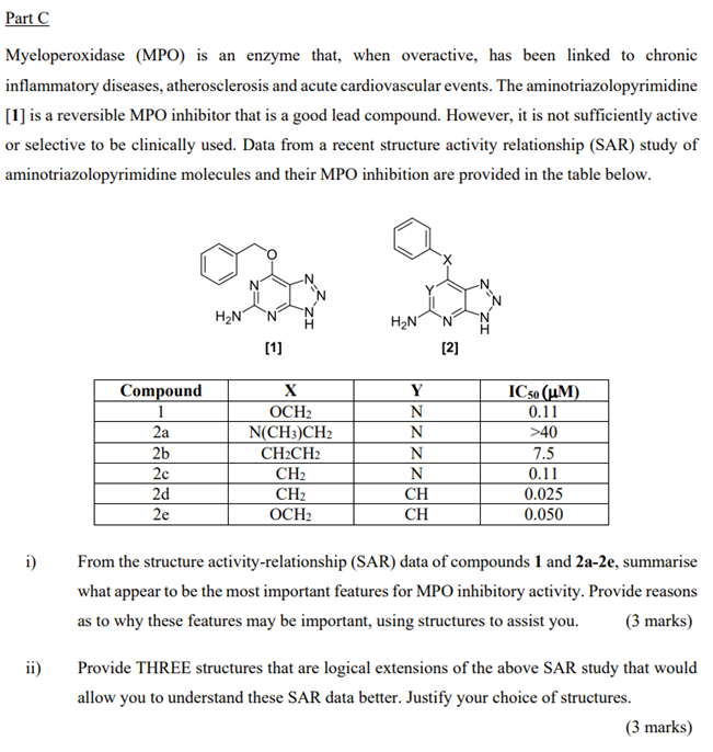 Solved Part C Myeloperoxidase (MPO) is an enzyme that, when | Chegg.com