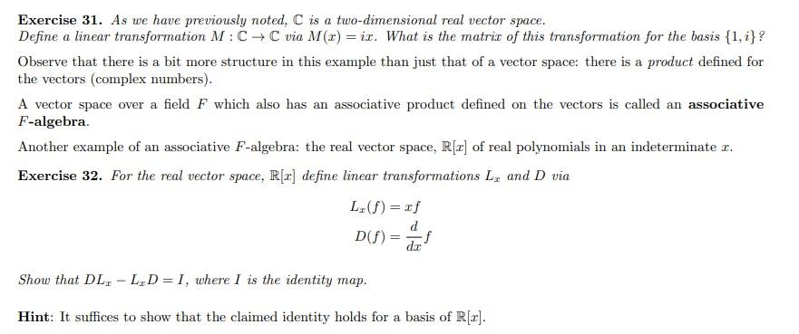 Solved Exercise 31. As we have previously noted, C is a | Chegg.com