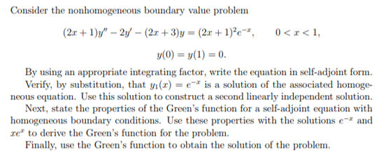 Consider the nonhomogeneous boundary value problem | Chegg.com