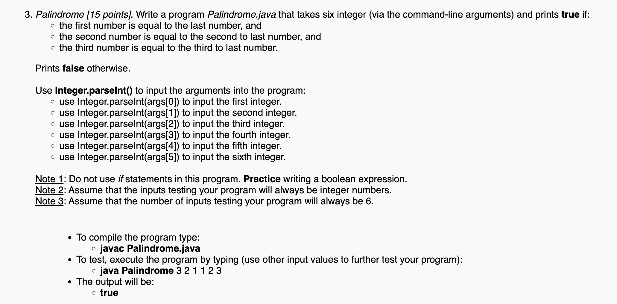 Solved 3 Palindrome 15 Points Write A Program 