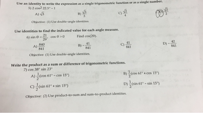 Solved Use an identity to write the expression as a single | Chegg.com