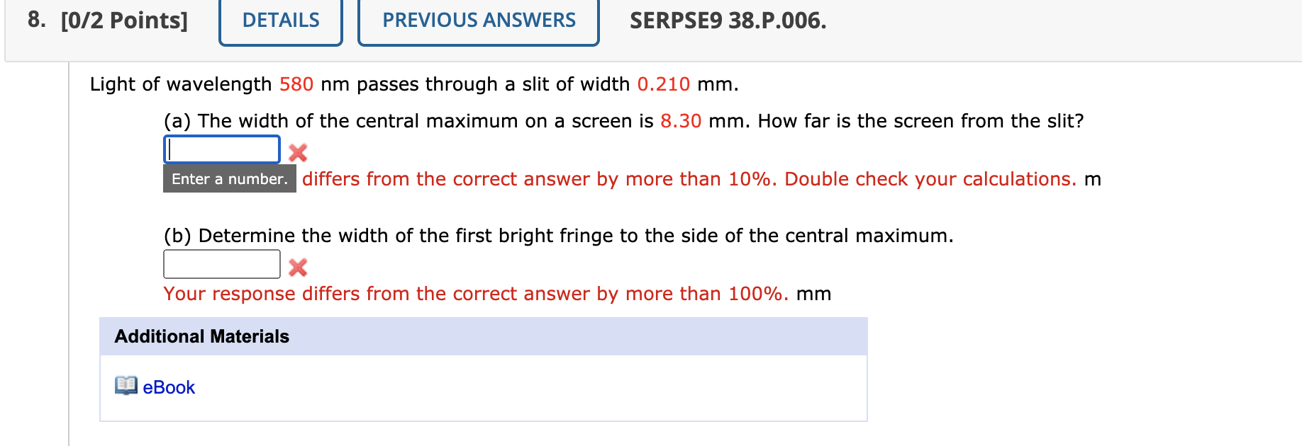 Solved 8. [0/2 Points] DETAILS PREVIOUS ANSWERS SERPSE9 | Chegg.com