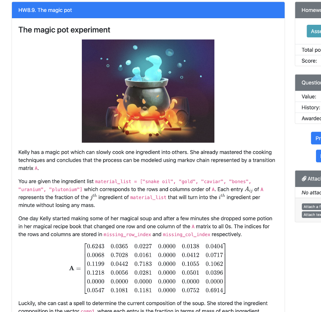 HW8.9. The magic pot Homewe The magic pot experiment | Chegg.com