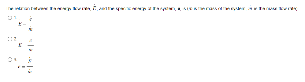 Solved The relation between the energy flow rate, E, and the | Chegg.com