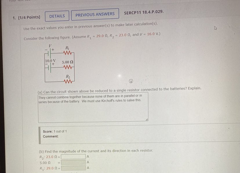 Solved Use the exact values you enter in previous answer(s) | Chegg.com