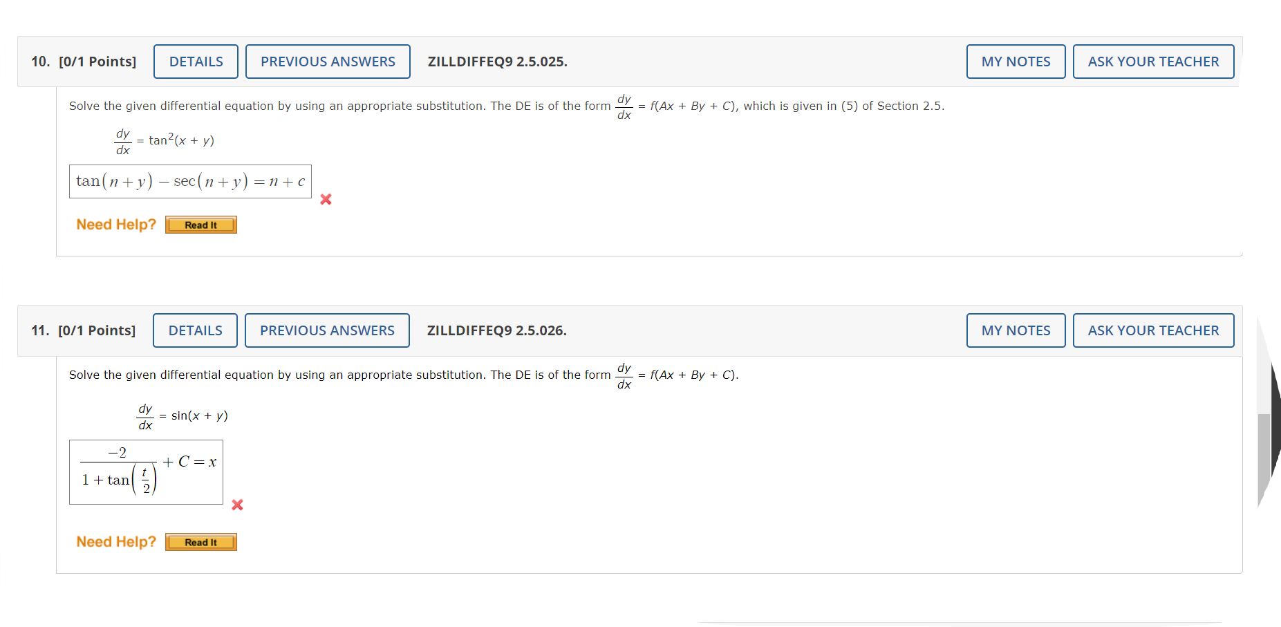 Solved [0/1 Points] ZILLDIFFEQ9 2.5.025. Solve the given | Chegg.com