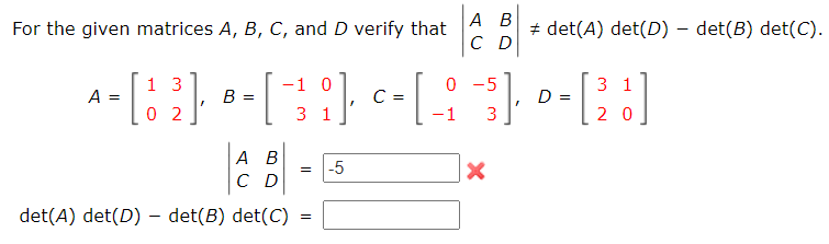 Solved For the given matrices A, B, C, and D verify that AB | Chegg.com