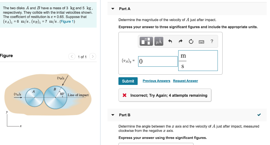 Solved The two disks A and B have a mass of 3 kg and 5 kg | Chegg.com