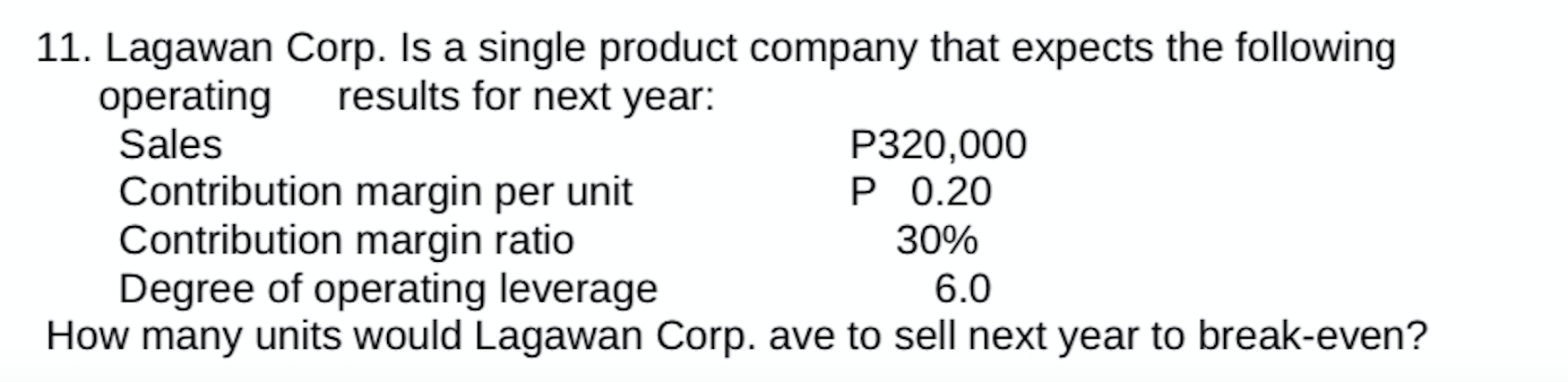 Solved 11. Lagawan Corp. Is a single product company that | Chegg.com
