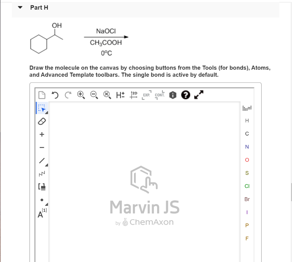 Solved Part E HCI CH3OH Draw the molecule on the canvas by | Chegg.com