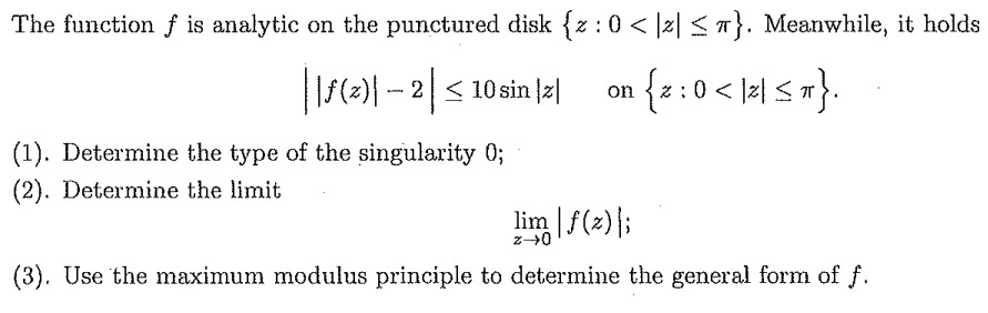 Solved The function f is analytic on the punctured disk | Chegg.com
