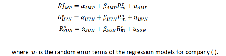 Solved Q2 Using the following regression model obtain CAPM | Chegg.com