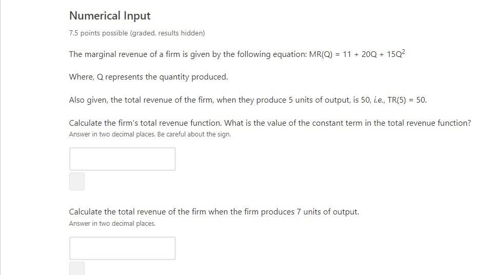 Solved Numerical Input 5.0 points possible (graded, results | Chegg.com