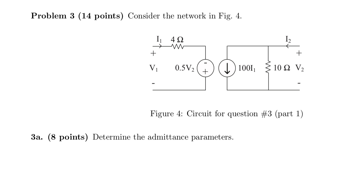 Solved Problem 3 (14 points) Consider the network in Fig. 4. | Chegg.com