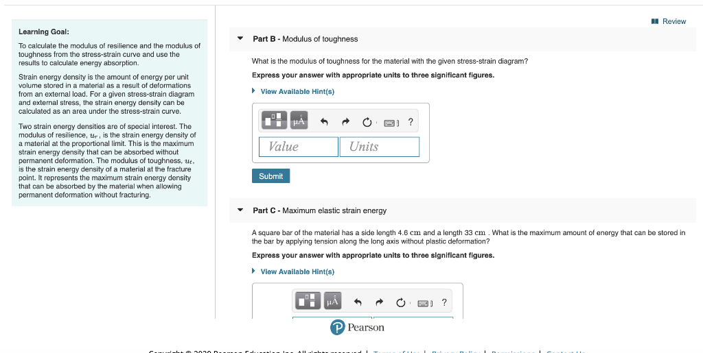 Solved: Review Learning Goal: To Calculate The Modulus Of ... | Chegg.com