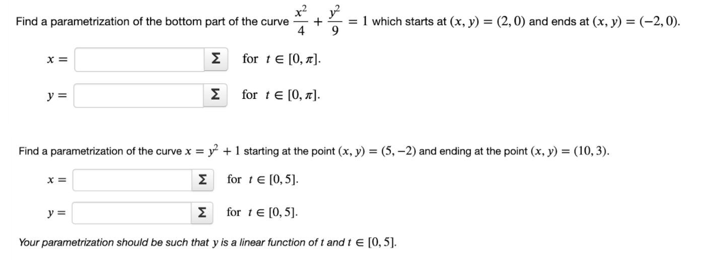 Solved Find a parametrization of the bottom part of the | Chegg.com