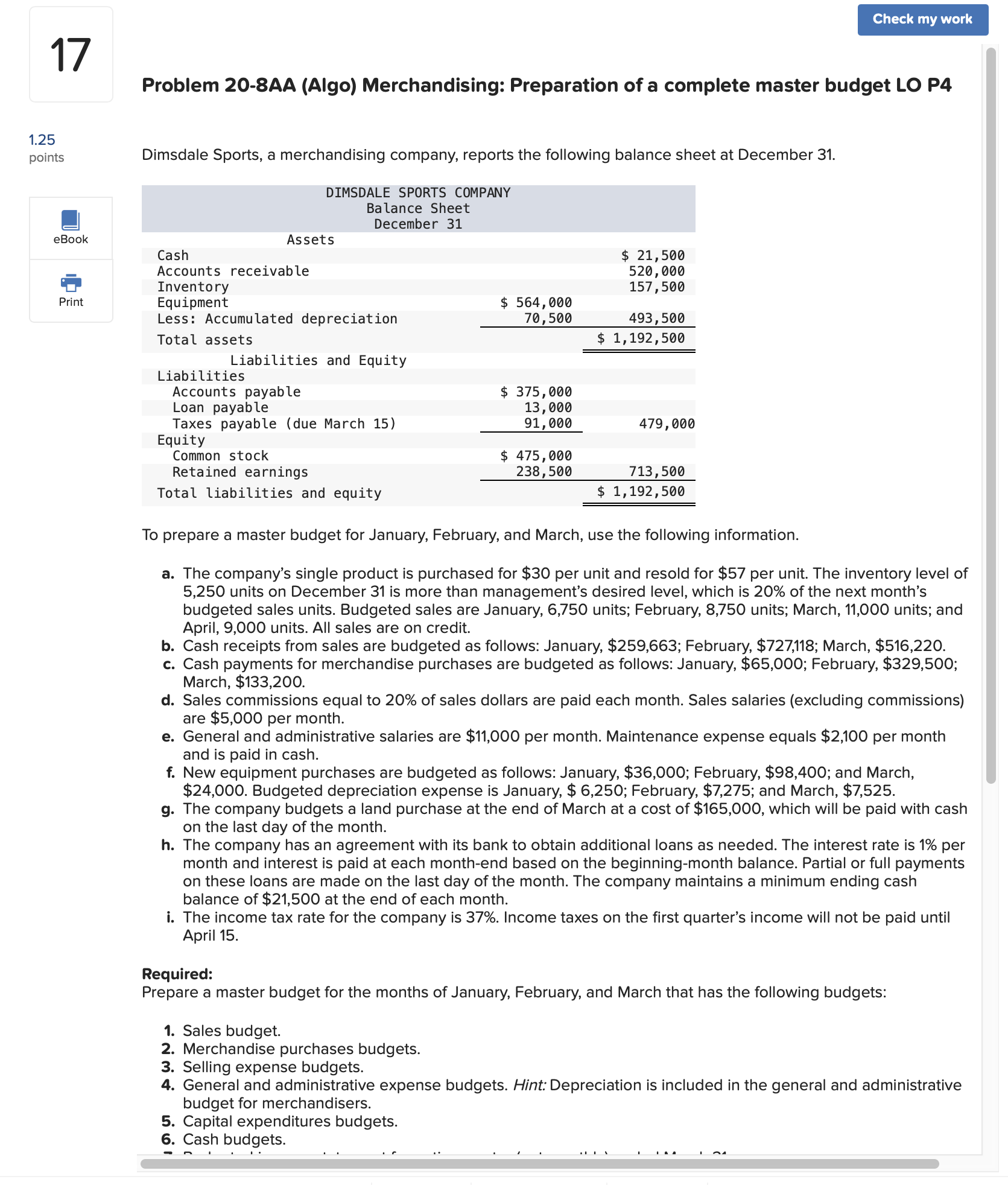 Solved Problem 20-8AA (Algo) ﻿Merchandising: Preparation of | Chegg.com