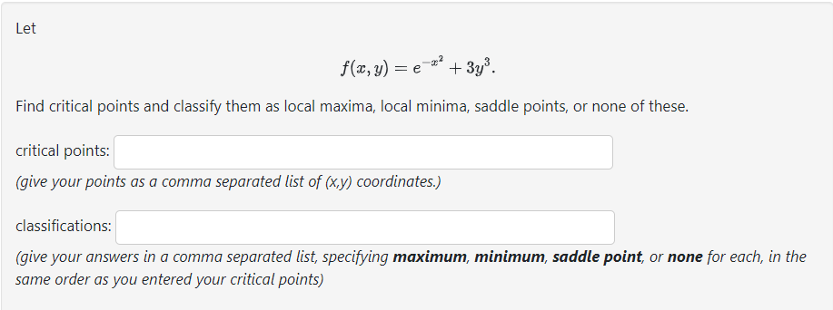 Solved Find The Critical Points For The Function
