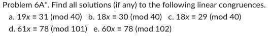 Solved Problem 6A". Find all solutions (if any) to the | Chegg.com