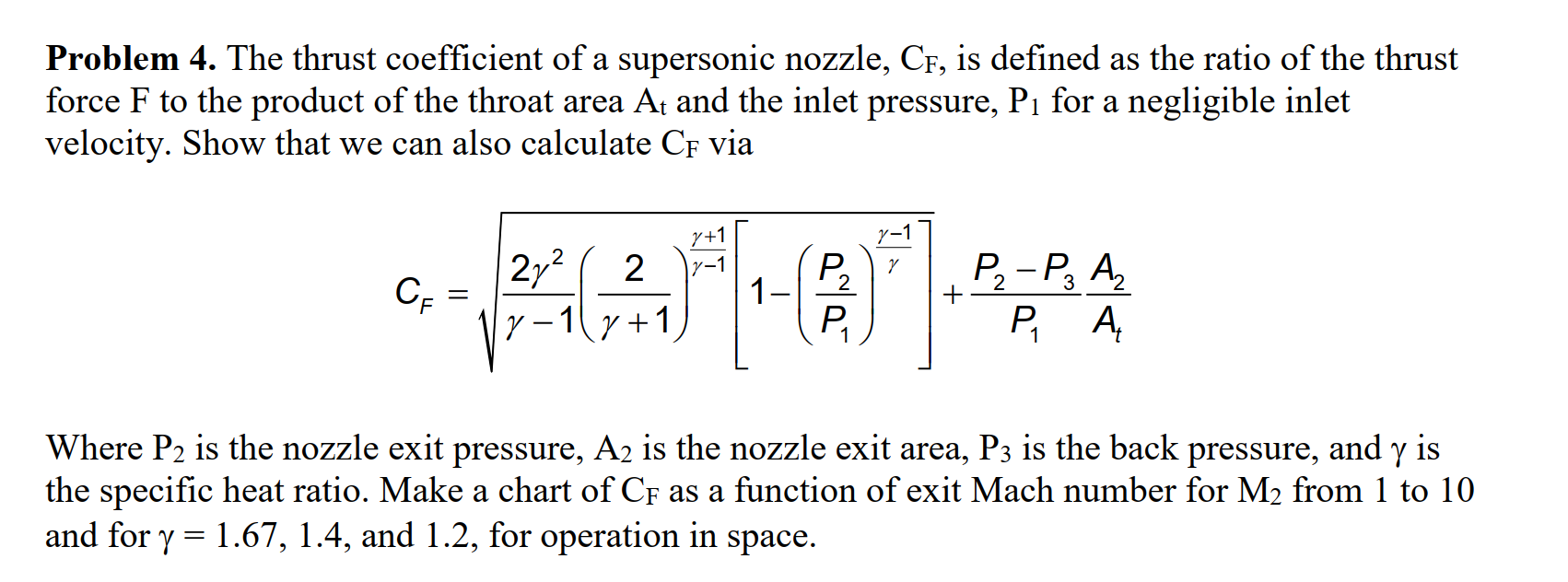 Solved show me ﻿how to ﻿make CF as ﻿a function of ﻿exit Mach | Chegg.com